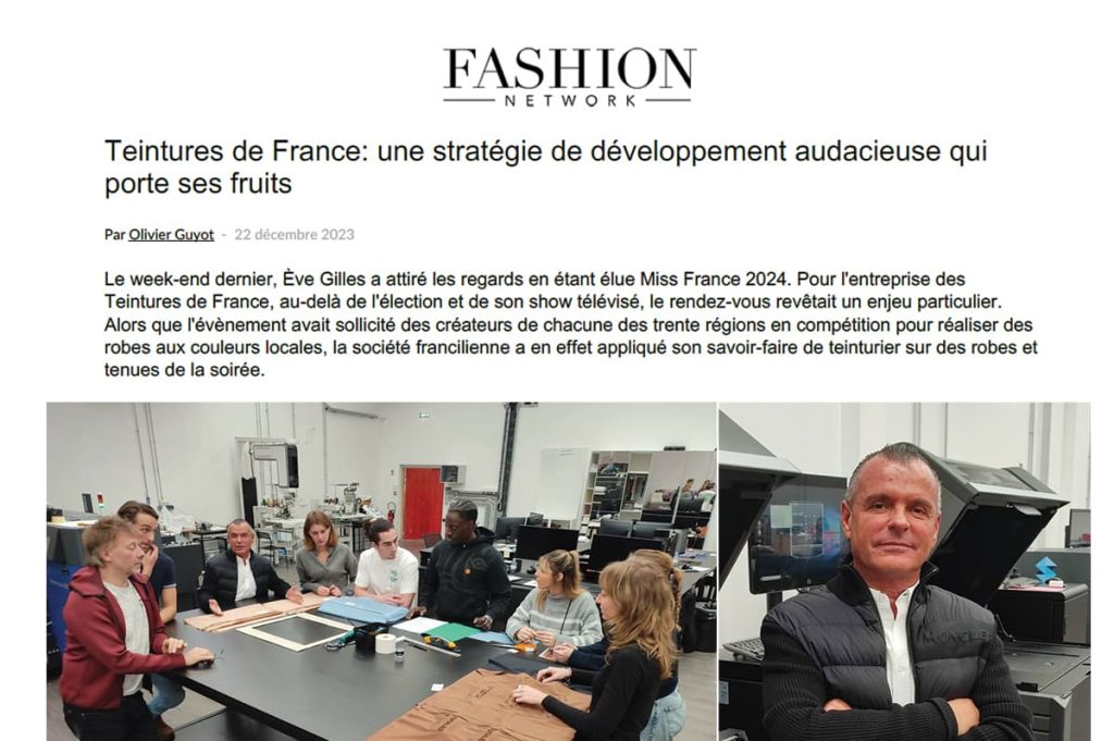 Le magazine Fashion Network parle des Teintures de France
